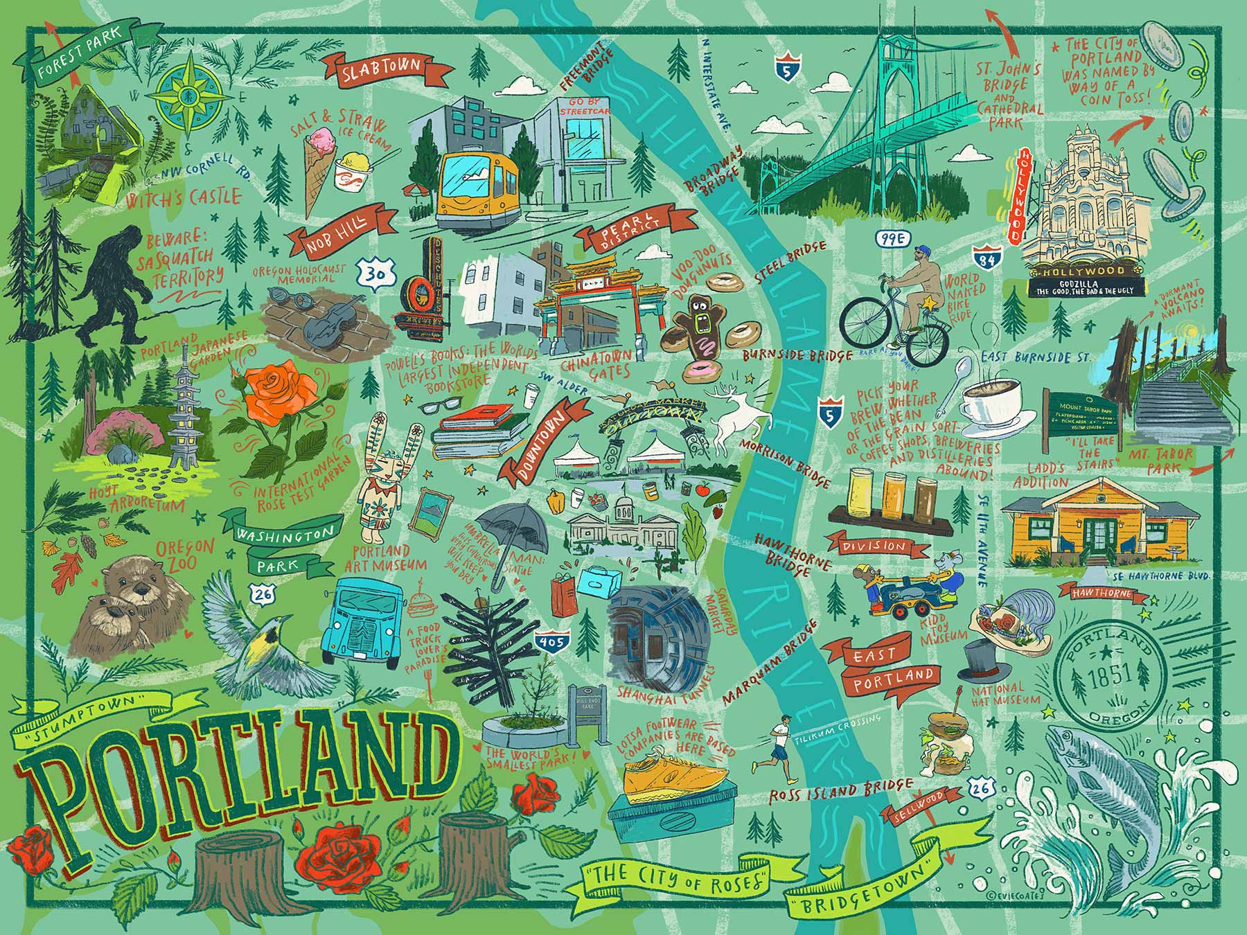 Portland Illustrated – True South Puzzle Company
